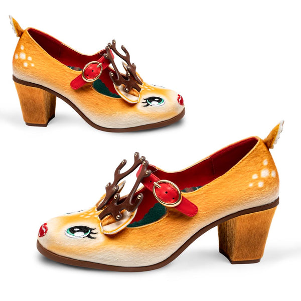 Chocolaticas® Mid Heels Reindeer Love Women's Mary Jane Pump – Hot ...